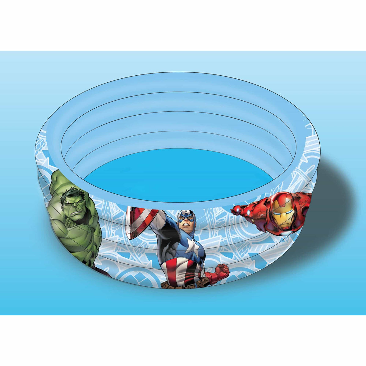 Marvel Avengers Inflatable Swimming Pool for Kids, 3 Rings Kiddie Pool
